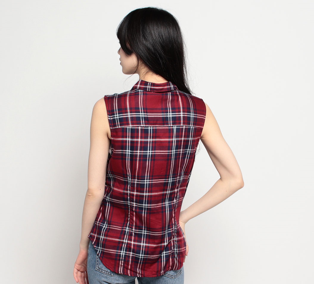 【Women's】フェイスノースリーブチェック柄シャツ｜ハーレーダビッドソン公式オンラインショップ