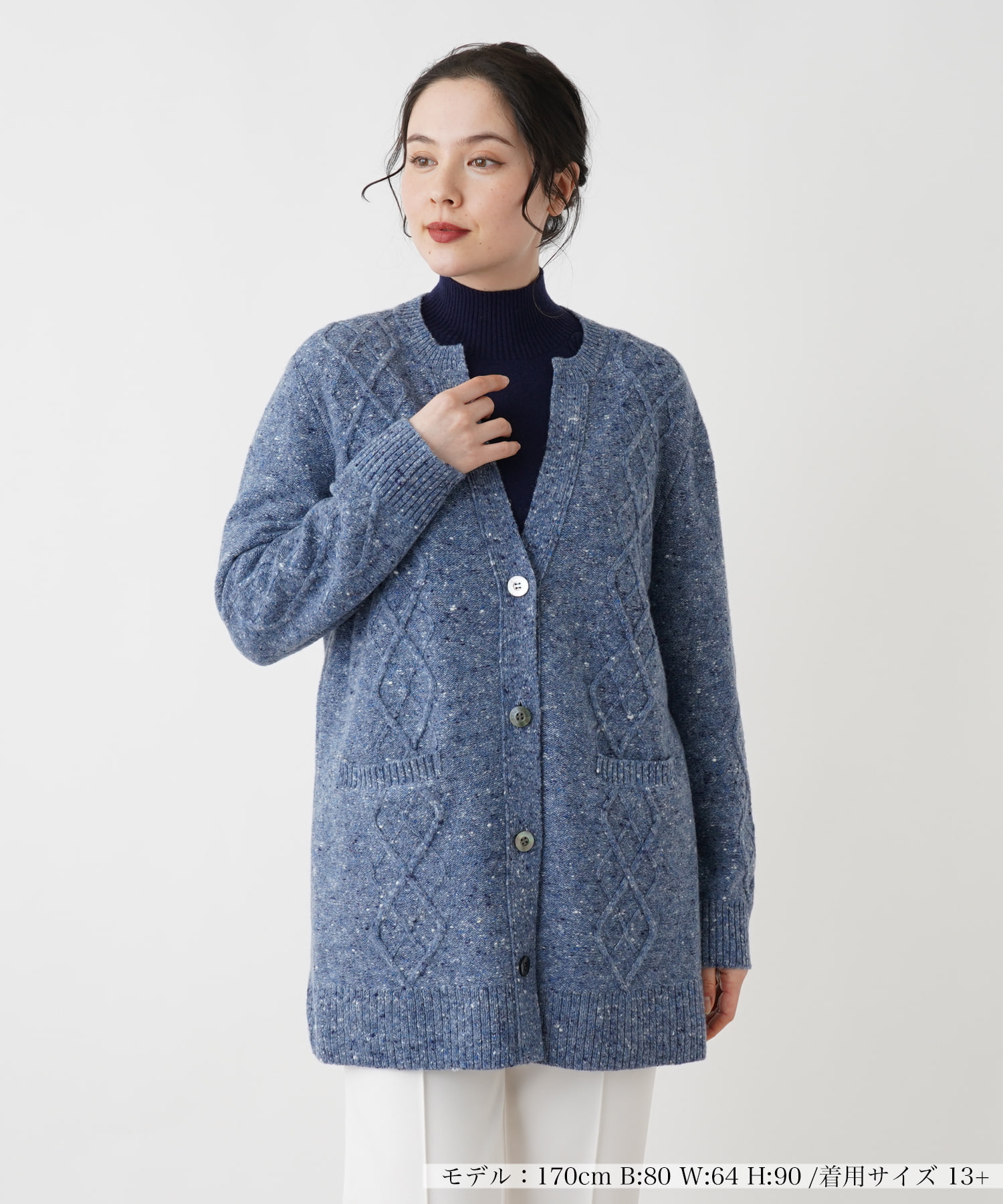 カシミヤ混ニットカーディガン【Leilian WHITE LABEL】【BIAGIOLI】 -｜Leilian（レリアン）｜Leilian Co.,LTD Official Online Store