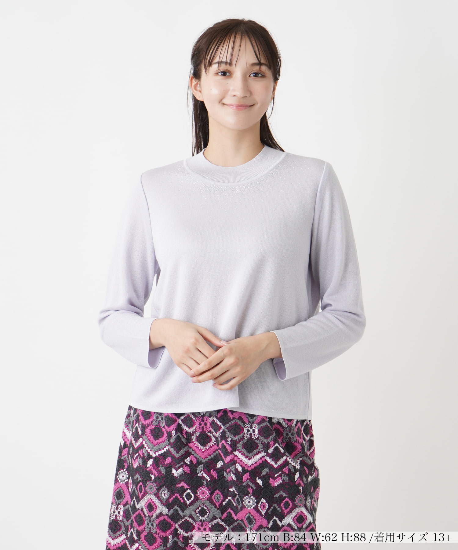 【店舗人気】ラメハイネックニット【Leilian WHITE LABEL】 -｜Leilian（レリアン）｜Leilian Co.,LTD Official Online Store