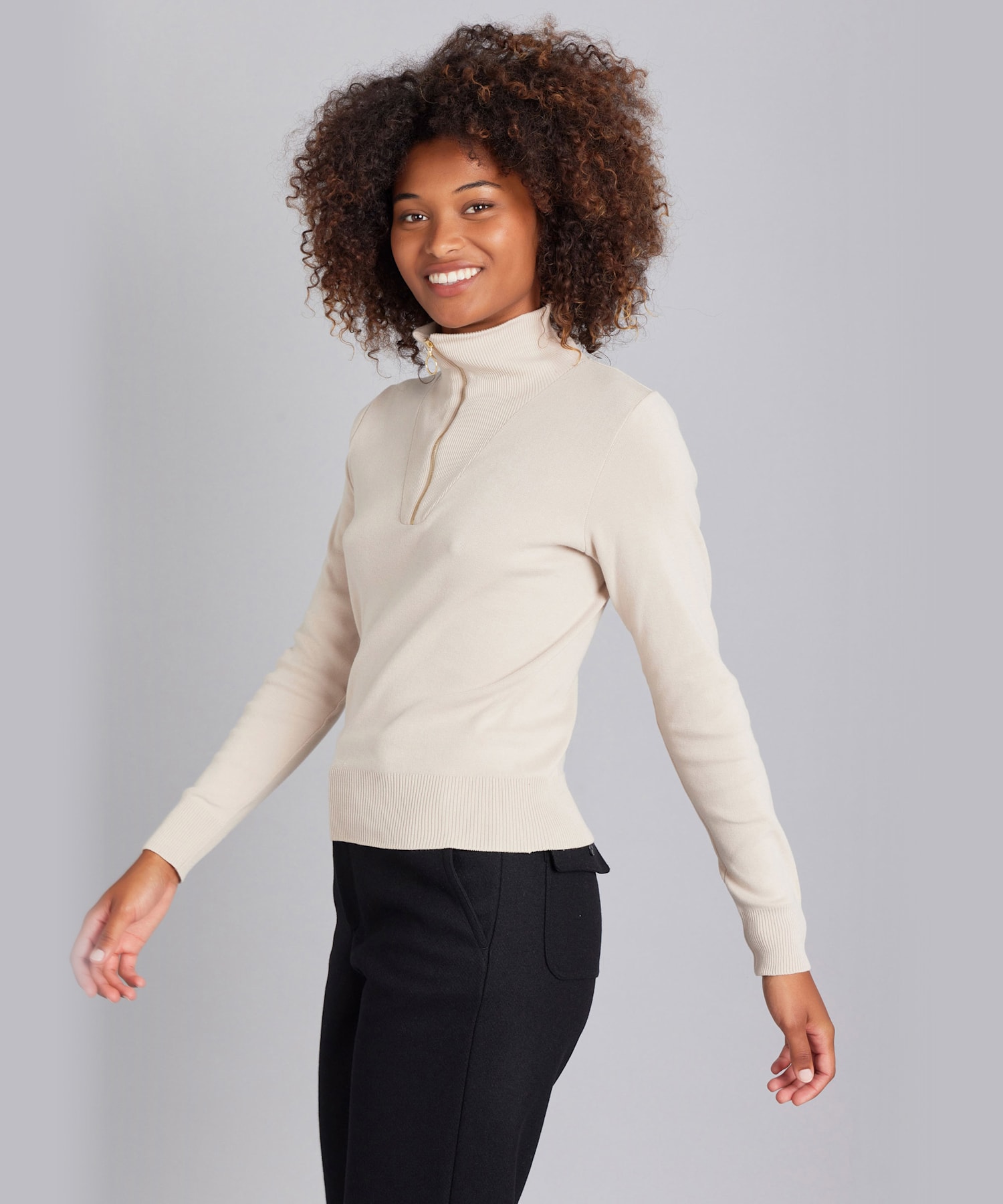 J155 SWEAT コットンニットジップスウェット ｜agnès b. FEMME（ファム）｜アニエスベー公式オンラインブティック