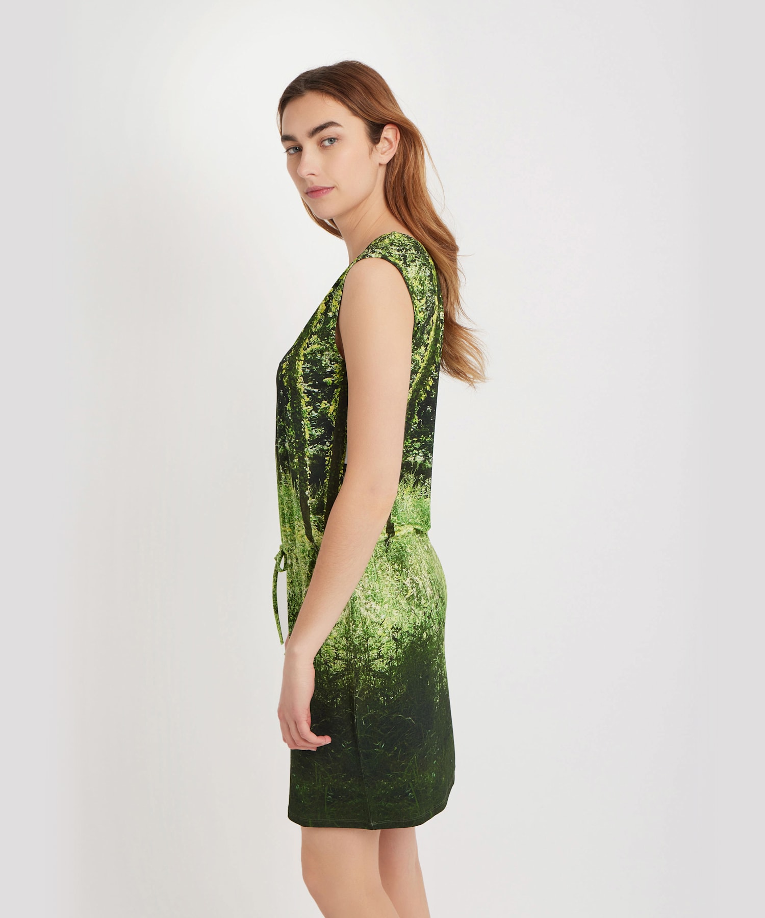 フォトプリント ノースリーブ ミニワンピース "Les gramin?es au parc de Marly" ｜agnès b. FEMME（ファム）｜アニエスベー公式オンラインブティック