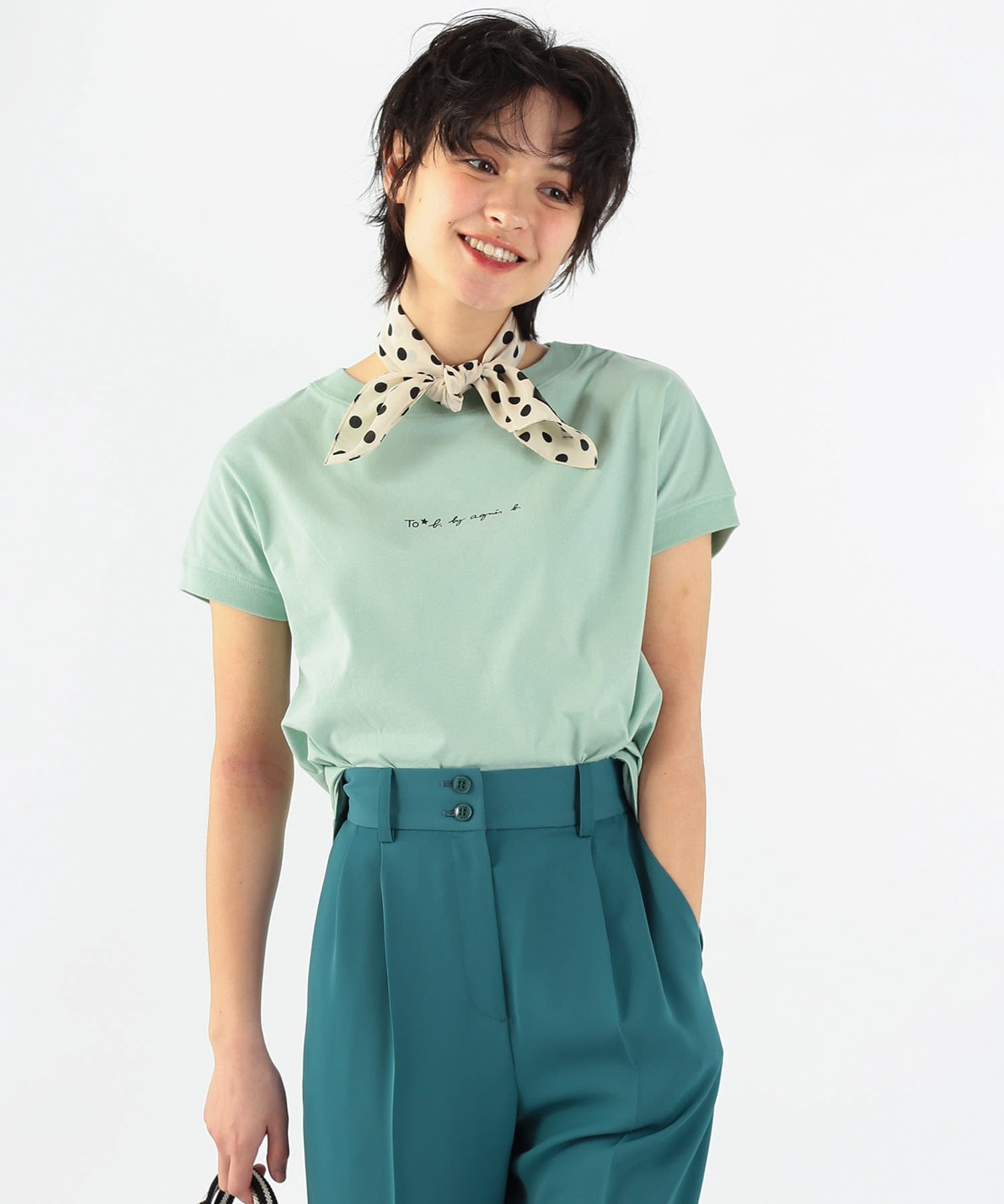 WT13 TS リブネックロゴTシャツ ｜To b. by agnès b.（トゥービー バイ アニエスベー）｜アニエスベー公式オンラインブティック